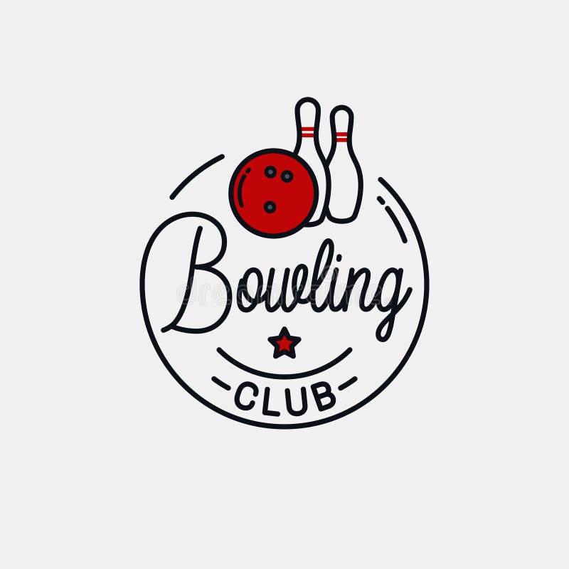 Bowling Ball Logo. Round Linear of Bowling Pins Stock Vector ...