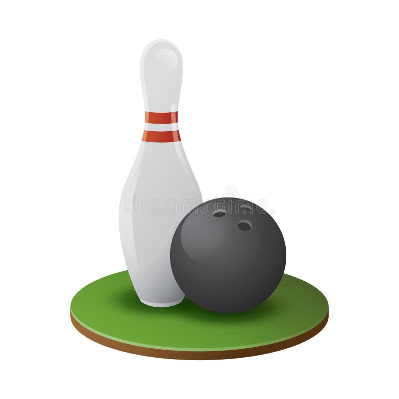 Bowling Ball and Pin. Vector Illustration Decorative Design Stock ...