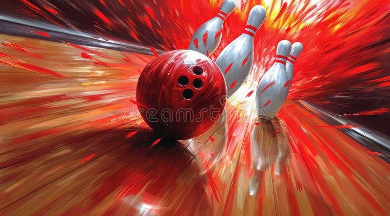A Bowling Ball and Pins Hitting Stock Image - Image of pins, alley ...