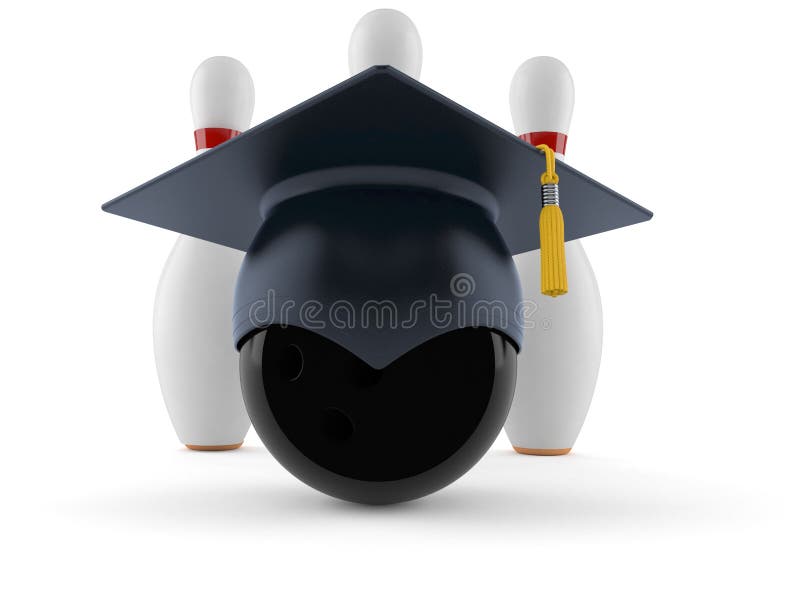 3D Illustration of Ball with Graduation Cap Isolated on White. Stock ...