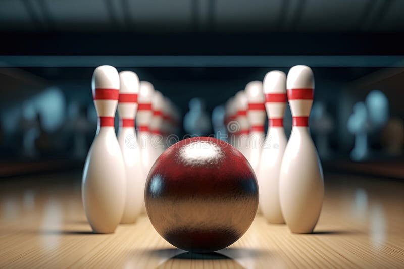 Bowling Ball with Skittles,bowling Background. Created with Generative ...