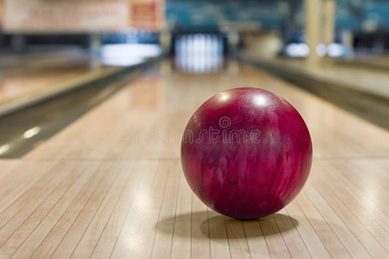Bowling ball on the track stock photo. Image of alley - 68587316