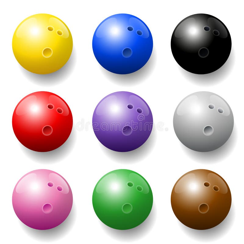 Bowling Balls in Different Colors Stock Vector - Illustration of ...
