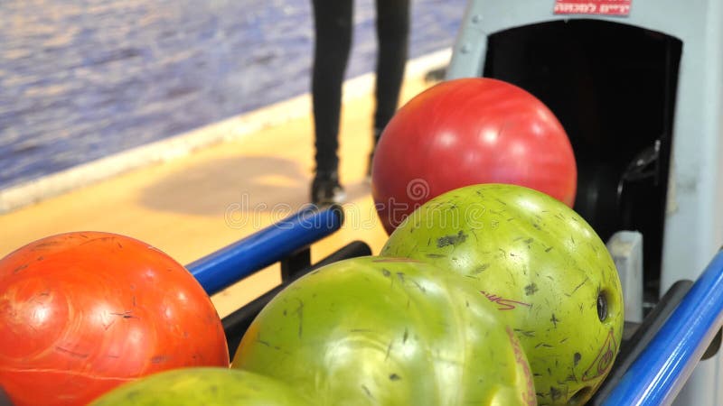 Bowling Balls in Different Colors Stock Photo - Image of game, infoor ...