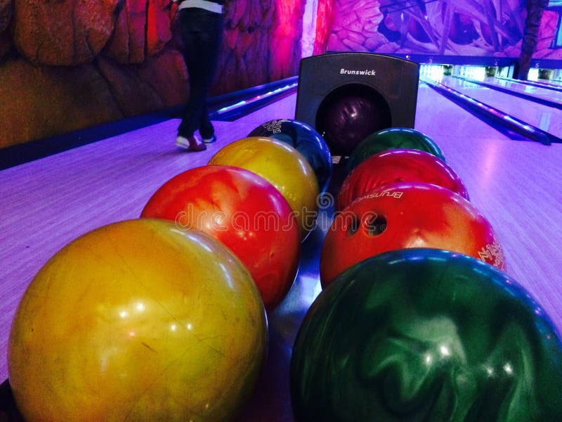 Bowling Balls with Various Colors Editorial Photo - Image of place ...