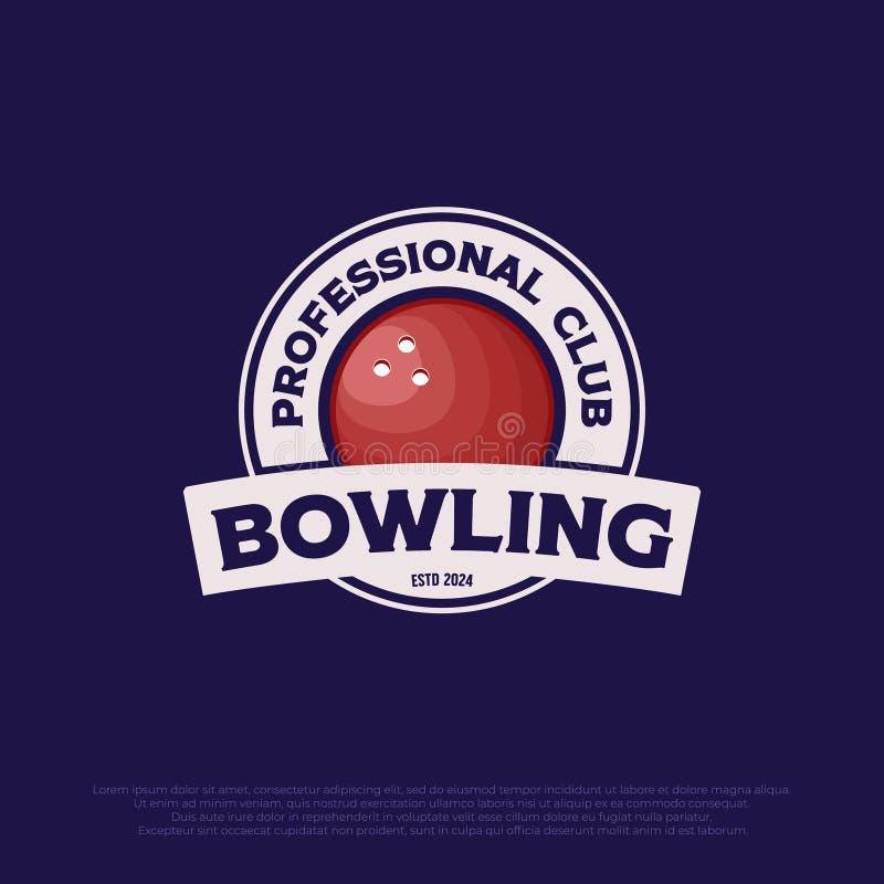 Bowling Club Logo Icon Vector Simple Template. Flat Bowling Ball ...