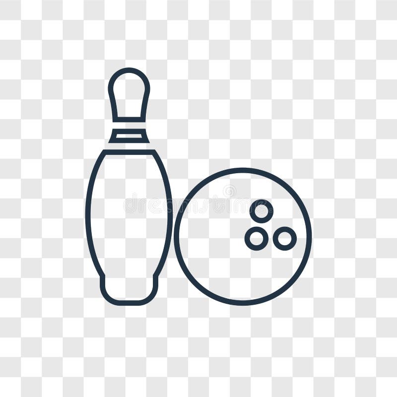 Bowling Concept Vector Linear Icon Isolated on Transparent Background ...