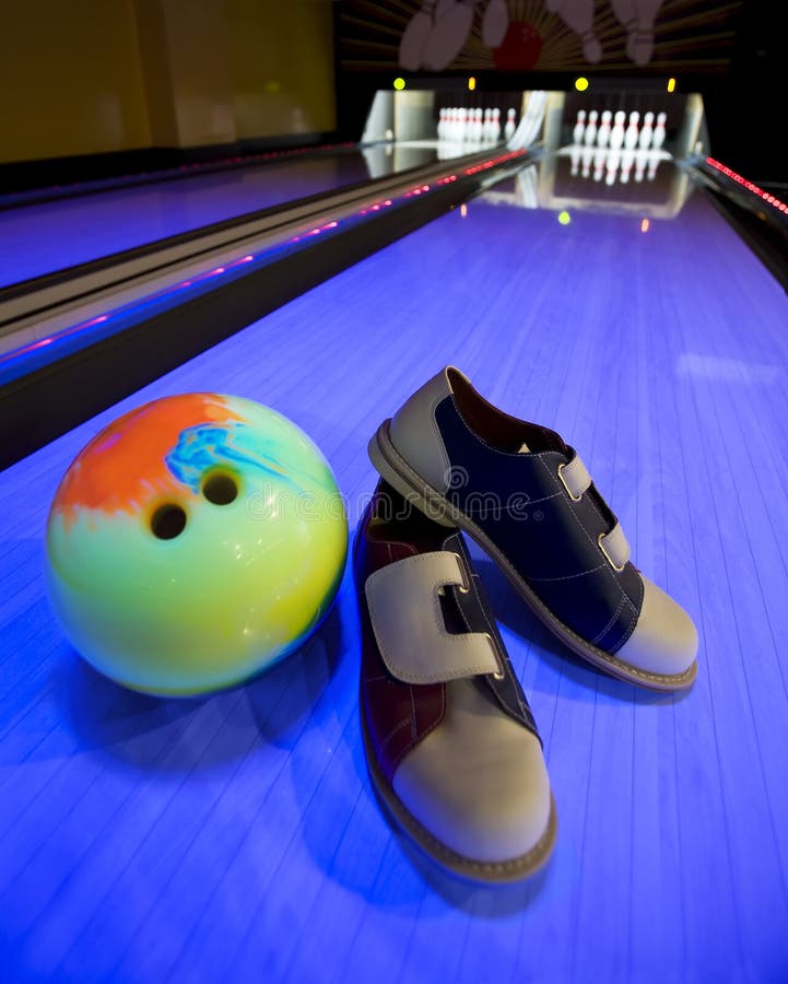 Bowling Equipments stock image. Image of ball, purple - 12994483
