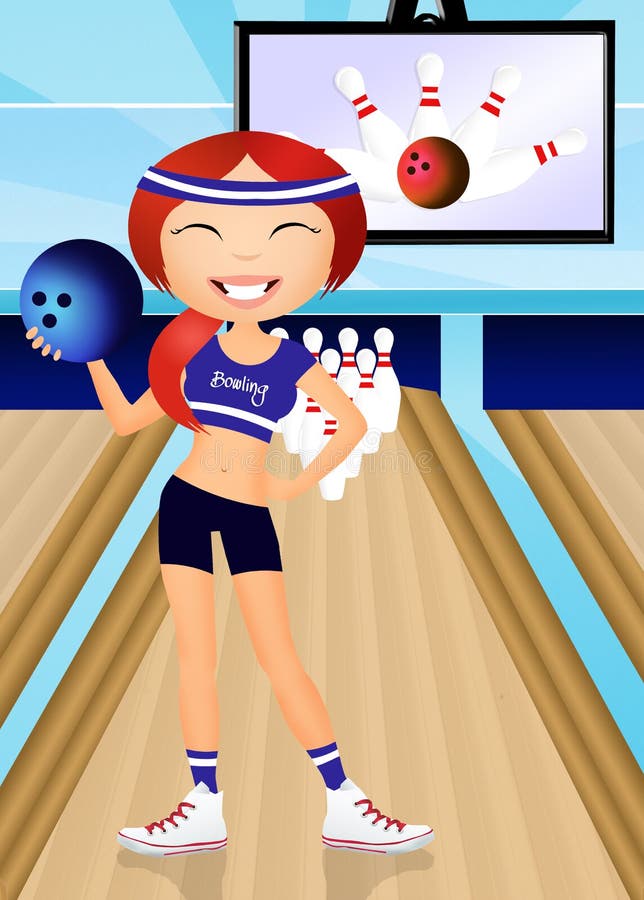 Bowling girl stock vector. Illustration of bowling, ball - 19474185