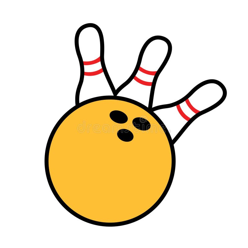 Bowling Game Ball Hit Pins Icon Symbol Vector Illustration Stock Vector ...