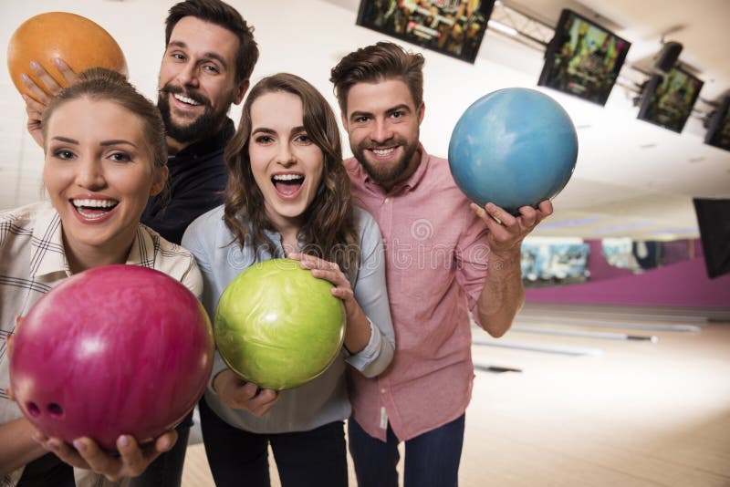 Bowling game stock image. Image of holding, friendship - 69336403