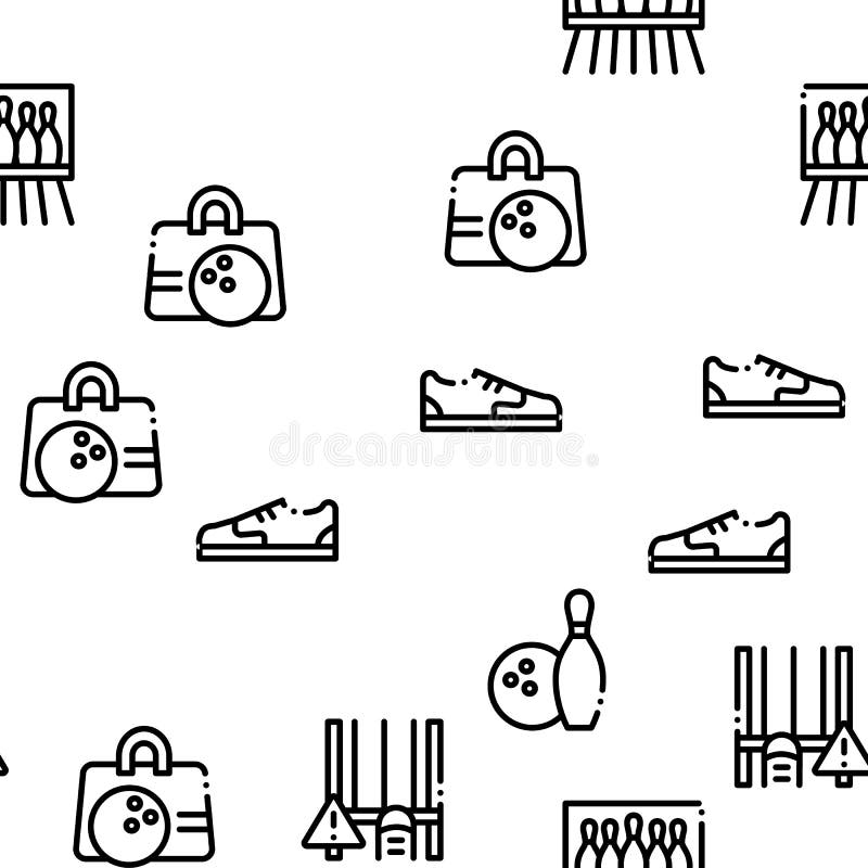 Bowling Game Tools Seamless Pattern Vector Stock Vector - Illustration ...