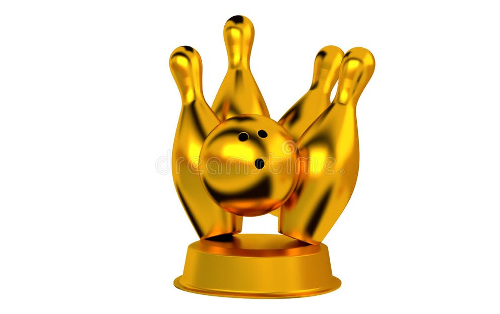 Bowling Golden Trophy stock illustration. Illustration of boss - 84006547