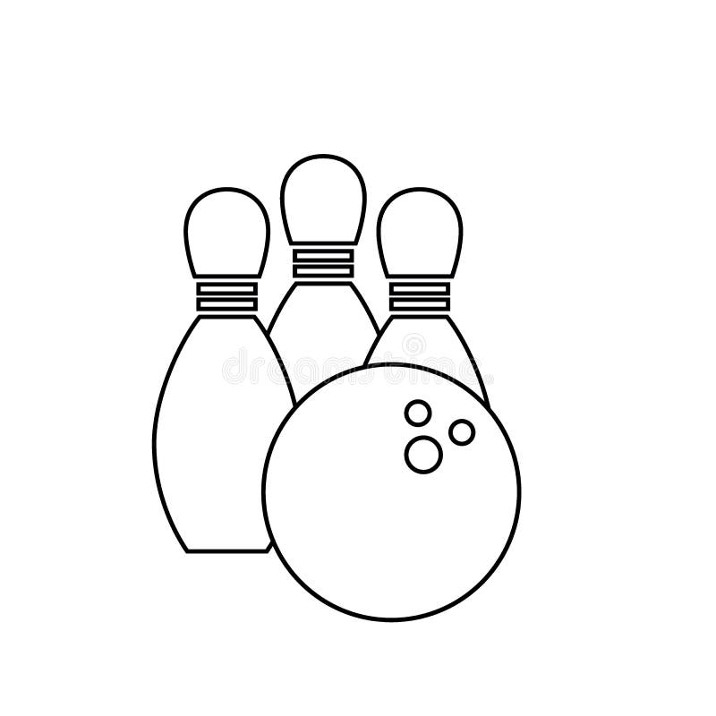 Bowling Icon. Black Vector Bowling Sign Stock Vector - Illustration of ...