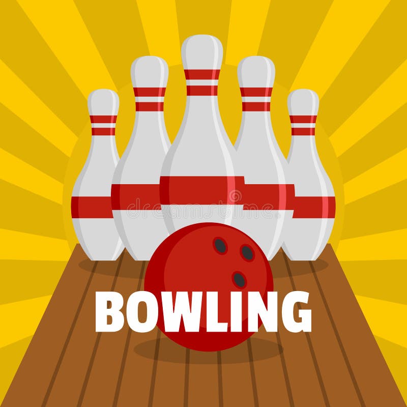 Bowling icon, flat style stock vector. Illustration of concept - 116129572