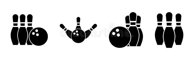 Bowling Icon . Bowling Ball and Pin Icon. Bowling Pins Stock Vector ...
