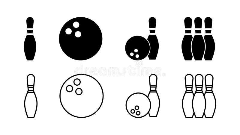 Bowling Icon . Bowling Ball and Pin Icon. Bowling Pins Stock Vector ...