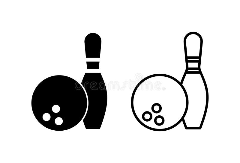 Bowling Icon . Bowling Ball and Pin Icon. Bowling Pins Stock Vector ...