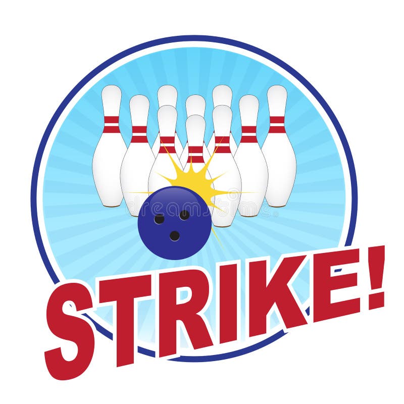 Bowling Strike stock vector. Illustration of object, speed - 38707400