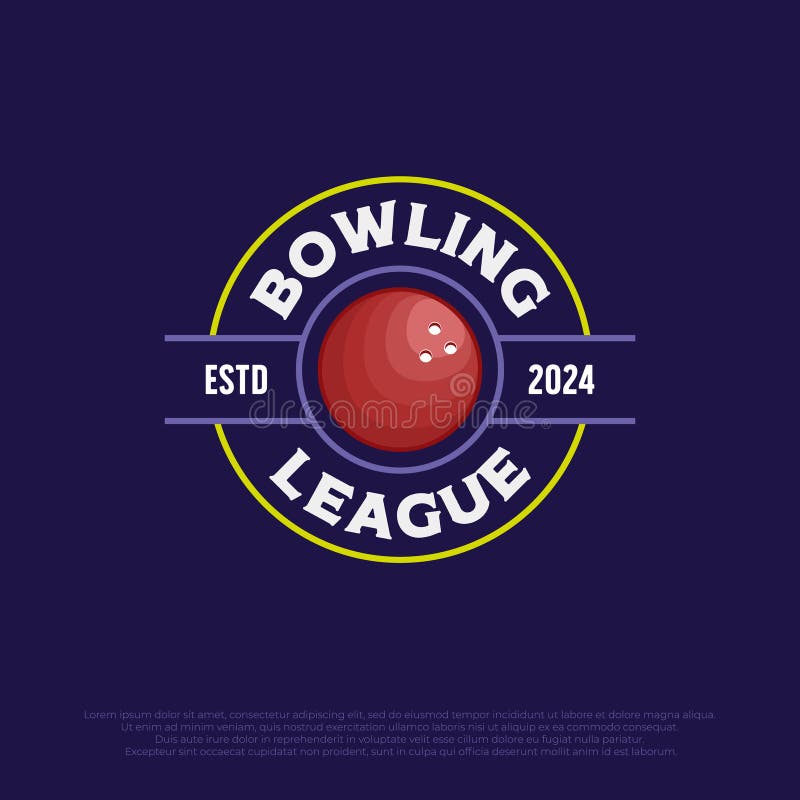Bowling League Logo Icon Template Minimalist Emblem. Flat Illustration ...