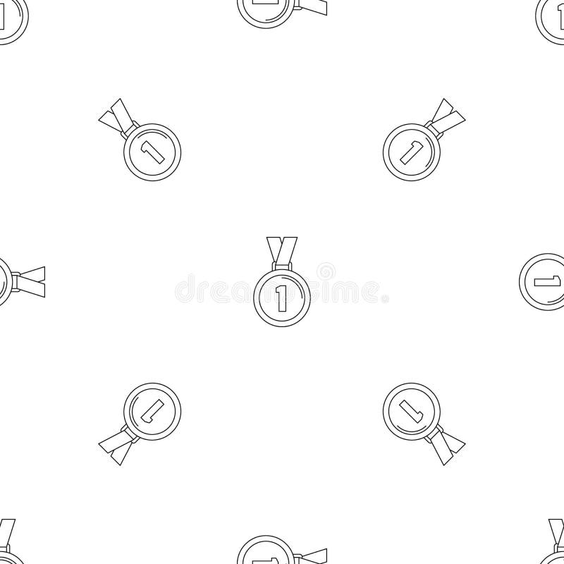 Bowling Medal Pattern Seamless Vector Stock Vector - Illustration of ...