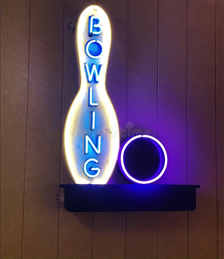BOWLING neon sign stock photo. Image of sign, bowling - 14529060