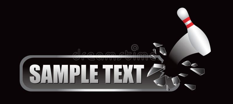 Bowling Pin on Broken Banner Stock Vector - Illustration of blow ...