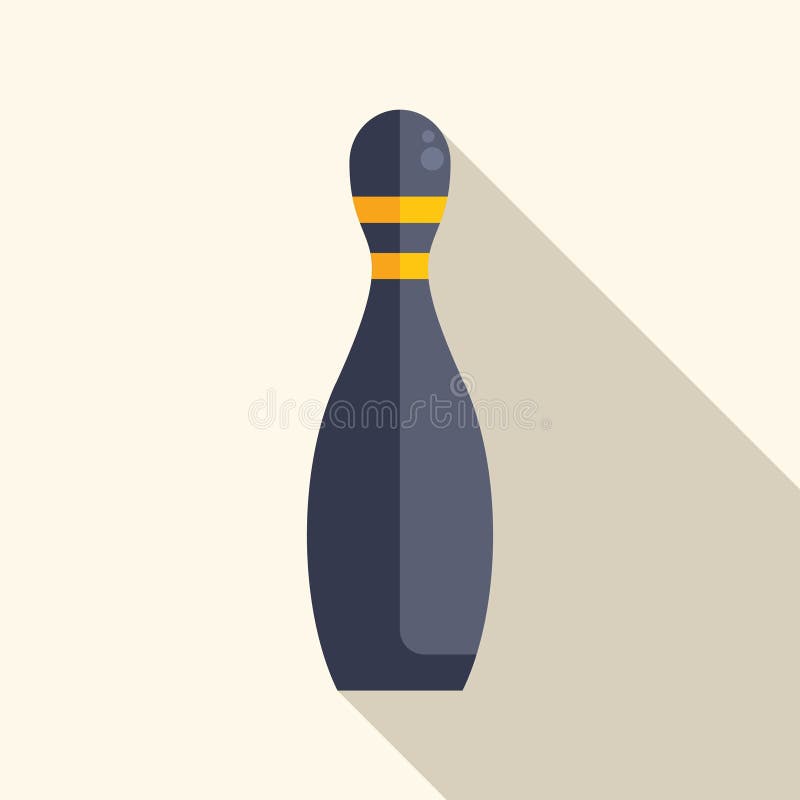 Bowling Pin Casting Shadow in Minimalist Flat Design Stock Vector ...