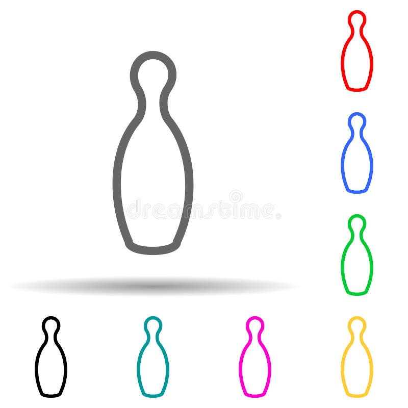 Bowling Pin Multi Color Style Icon. Simple Thin Line, Outline of Web ...