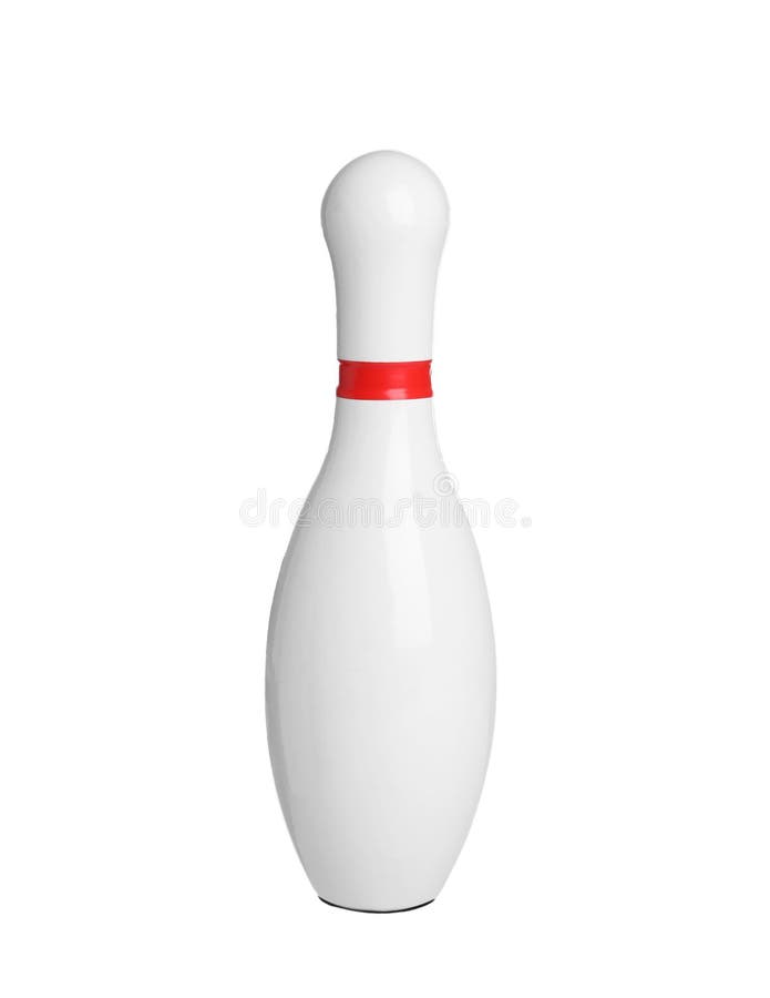 Bowling Pin with Red Stripe Isolated Stock Photo - Image of ...