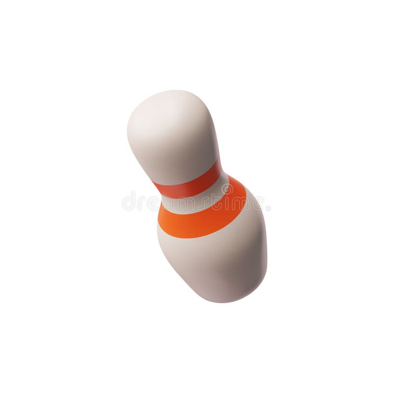 Bowling Pin with Red Stripes 3D Icon, Realistic Vector Illustration ...