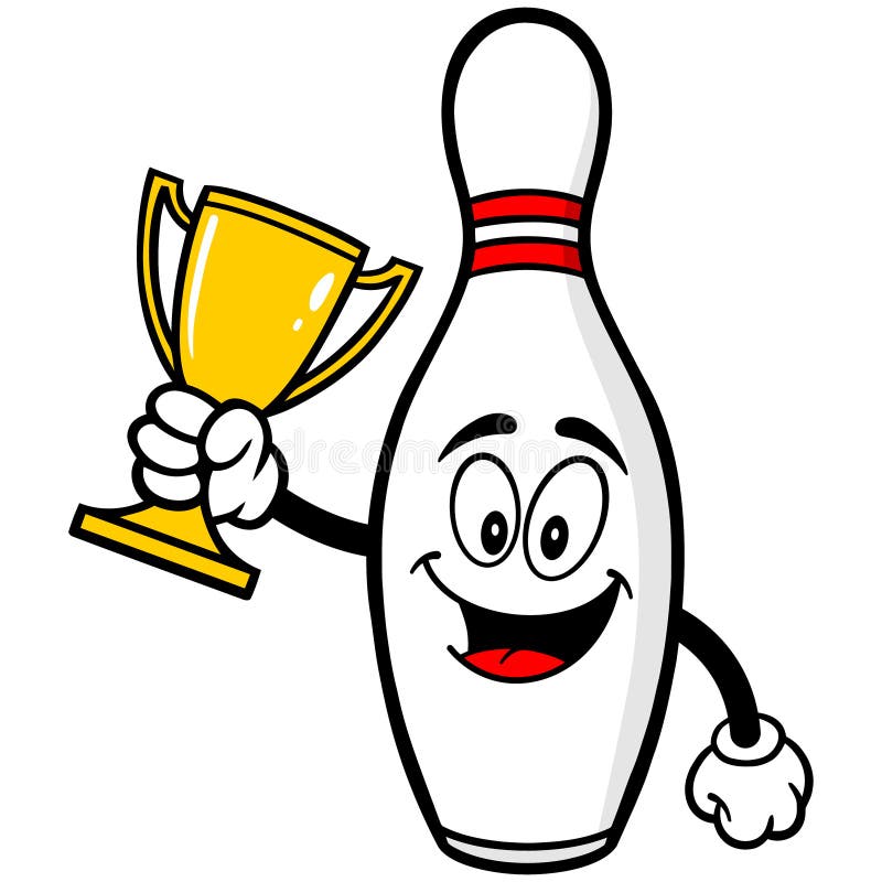 Bowling Pin with Trophy stock vector. Illustration of success - 53674921