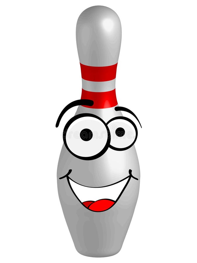 3D Cartoon Bowling Pin with Black Eye Stock Vector - Illustration of ...