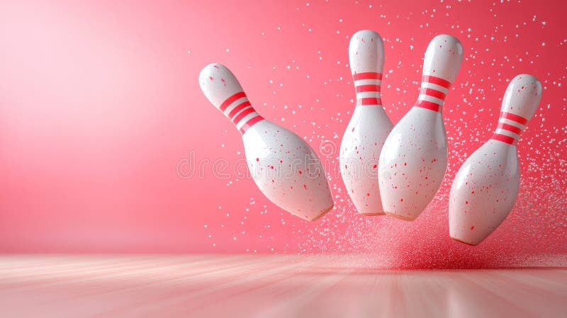 Bowling Pins Falling Pink Background Stock Photos - Free & Royalty-Free ...
