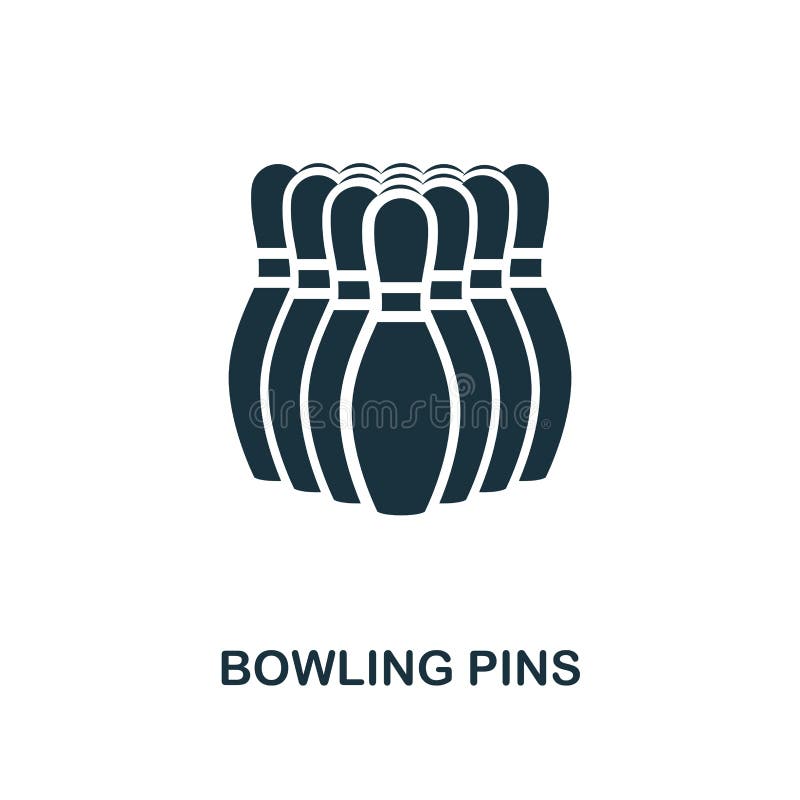 Bowling Pins Icon. Monochrome Style Design from Bowling Icon Collection ...
