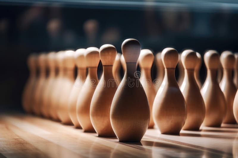 Bowling Pins in Motion. AI Generated Stock Illustration - Illustration ...