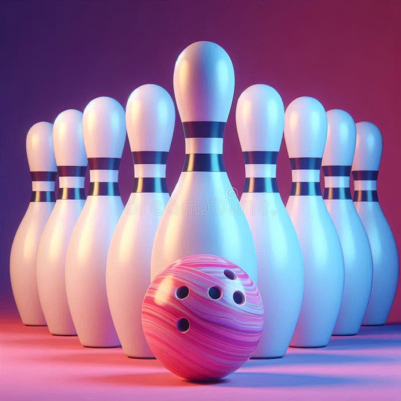 Bowling Pins Rendered in 3D - Detailed and Realistic Illustration Stock ...