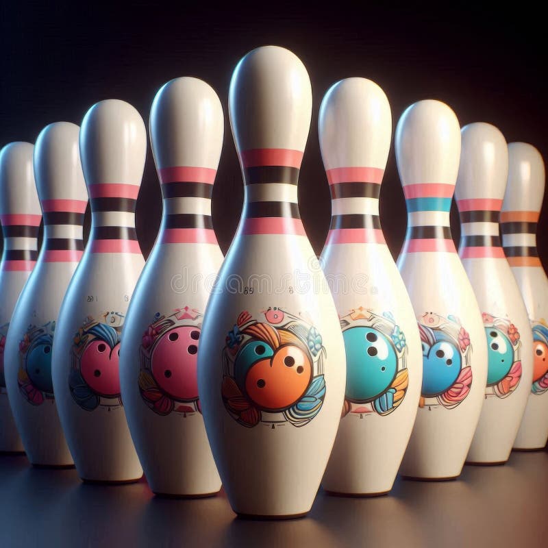 Bowling Pins Rendered in 3D - Detailed and Realistic Illustration Stock ...
