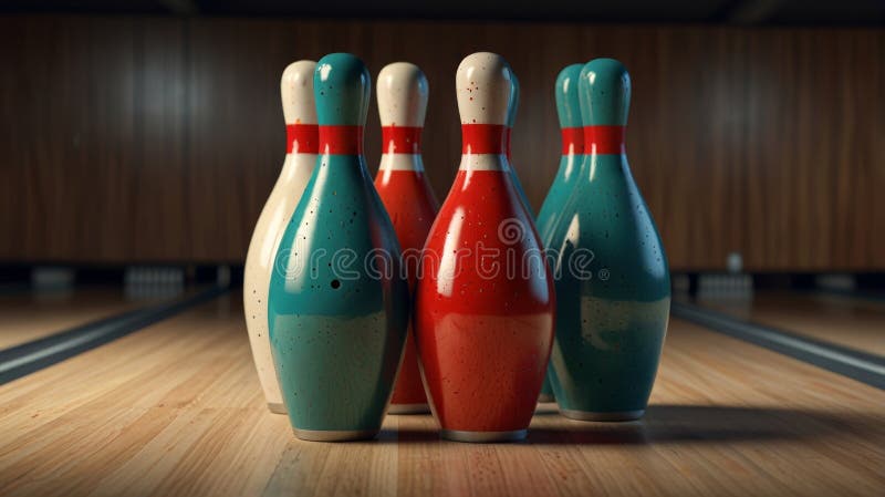 Bowling Pins Rendered in 3D - Detailed and Realistic Illustration Stock ...