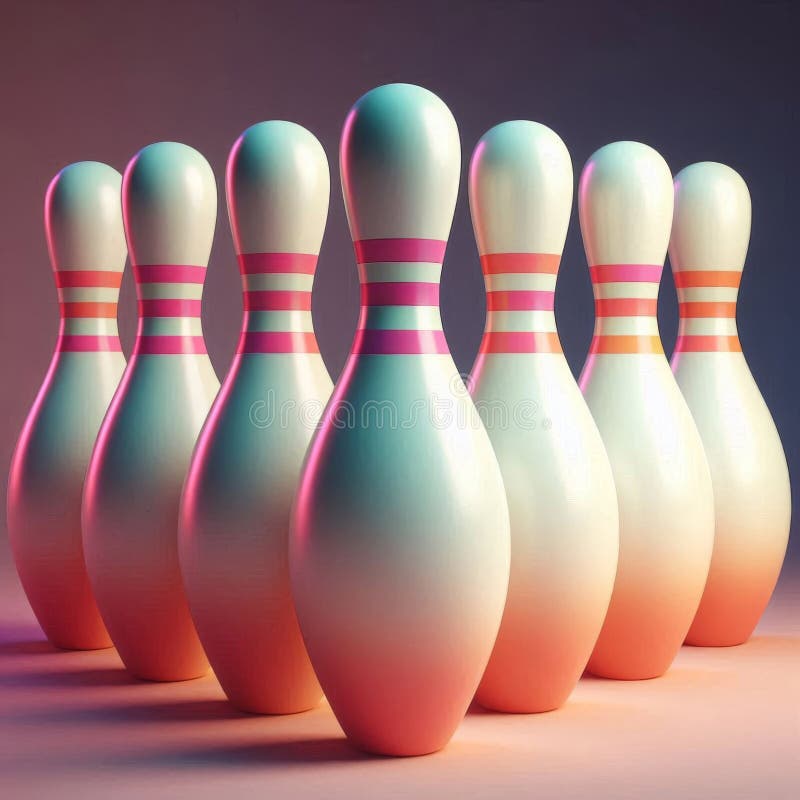 Bowling Pins Rendered in 3D - Detailed and Realistic Illustration Stock ...