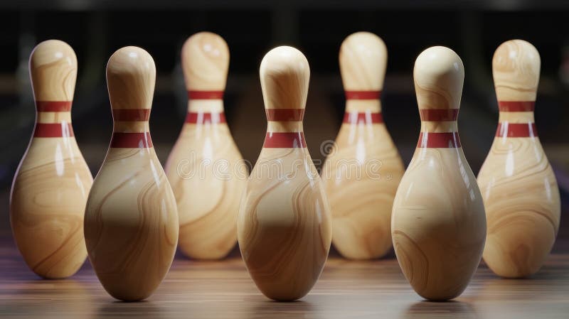 Bowling Pins Rendered in 3D - Detailed and Realistic Illustration Stock ...