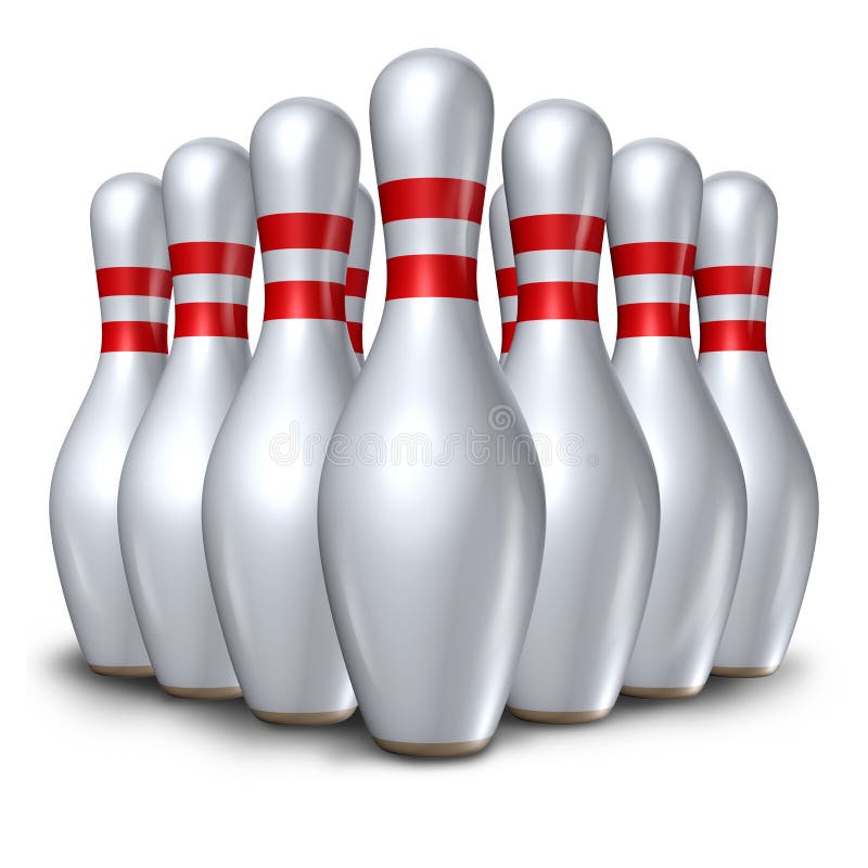 Bowling Pins Ten Pin Ball Set Bowl Symbol Stock Illustration ...