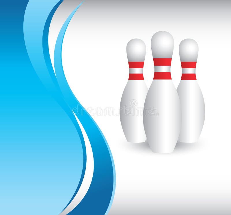 Bowling Pins on Vertical Blue Wave Background Stock Vector ...