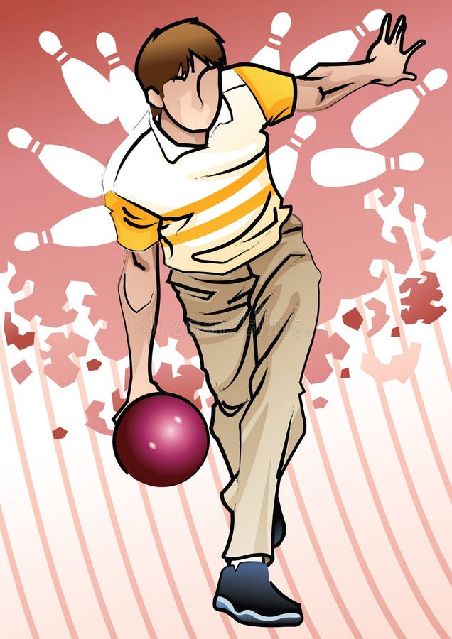 Bowling Player in Action. Vector Illustration Decorative Design Stock ... Bowling Player in Action. Vector Illustration Decorative Design Stock ...