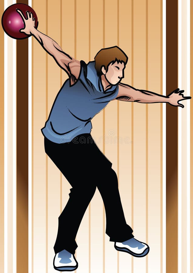 Bowling Player in Action. Vector Illustration Decorative Design Stock ...