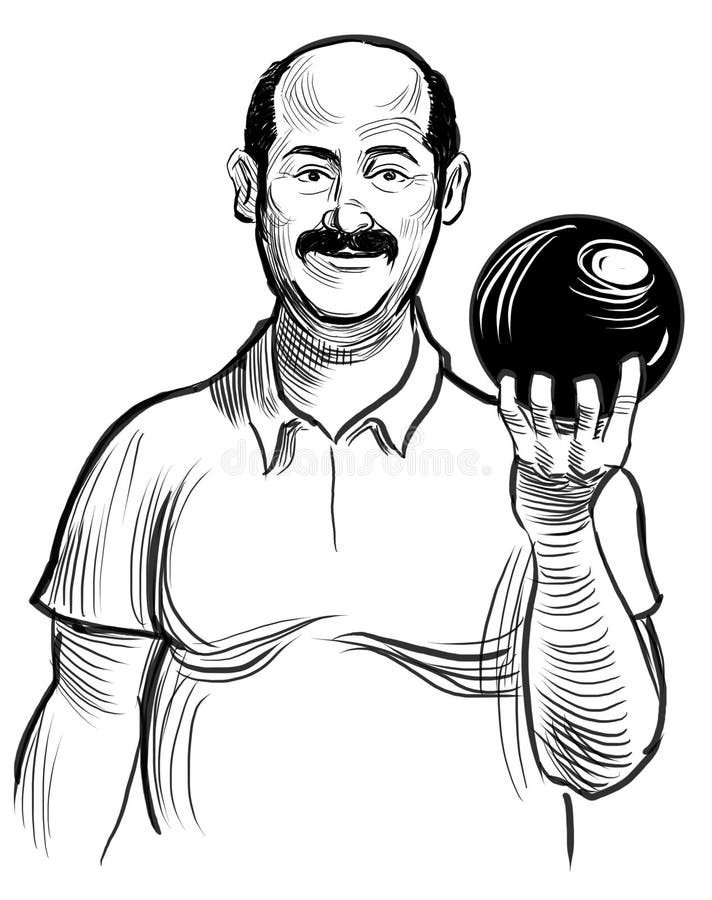 Bowling player stock illustration. Illustration of drawing - 303918768
