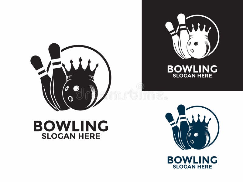Bowling Sports Logo Vector, Kings Bowling Logo Design Template, Bowling ...