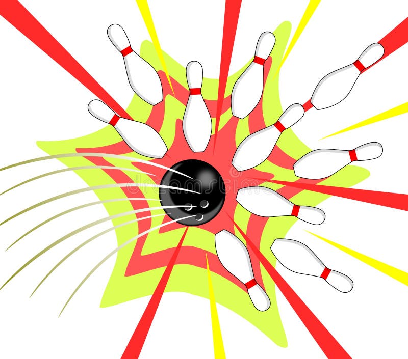 Bowling - Strike Illustration Isolated Stock Illustration ...