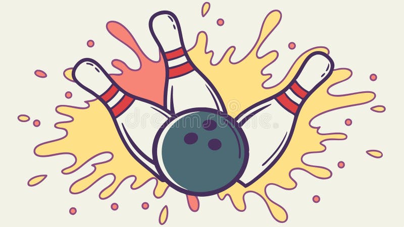 Bowling Strike with Flying Pins, Sports Action, Vector Design ...
