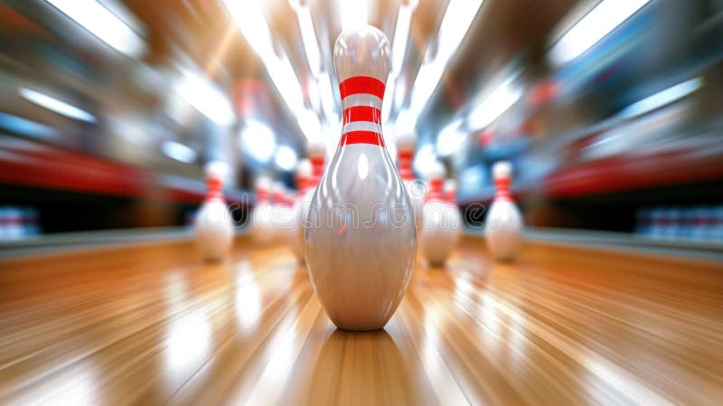 Bowling Strike Hit with Fire Explosion. Concept of Success and Win ...